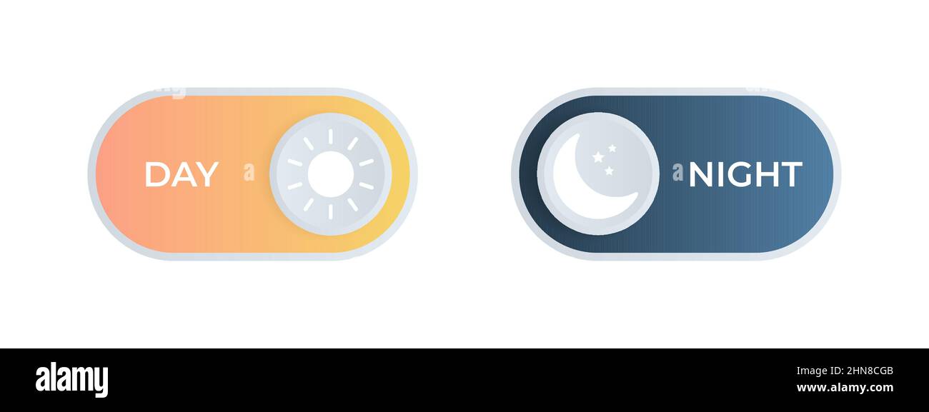 Night day mode switch. Concept for mobile app or website. Gradient on ...