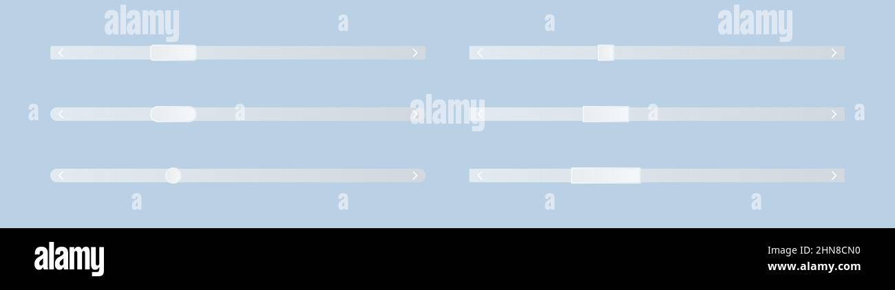 Scrollbars Set User Interface Elements Templates For Scrolling Web Pages Vector Illustration