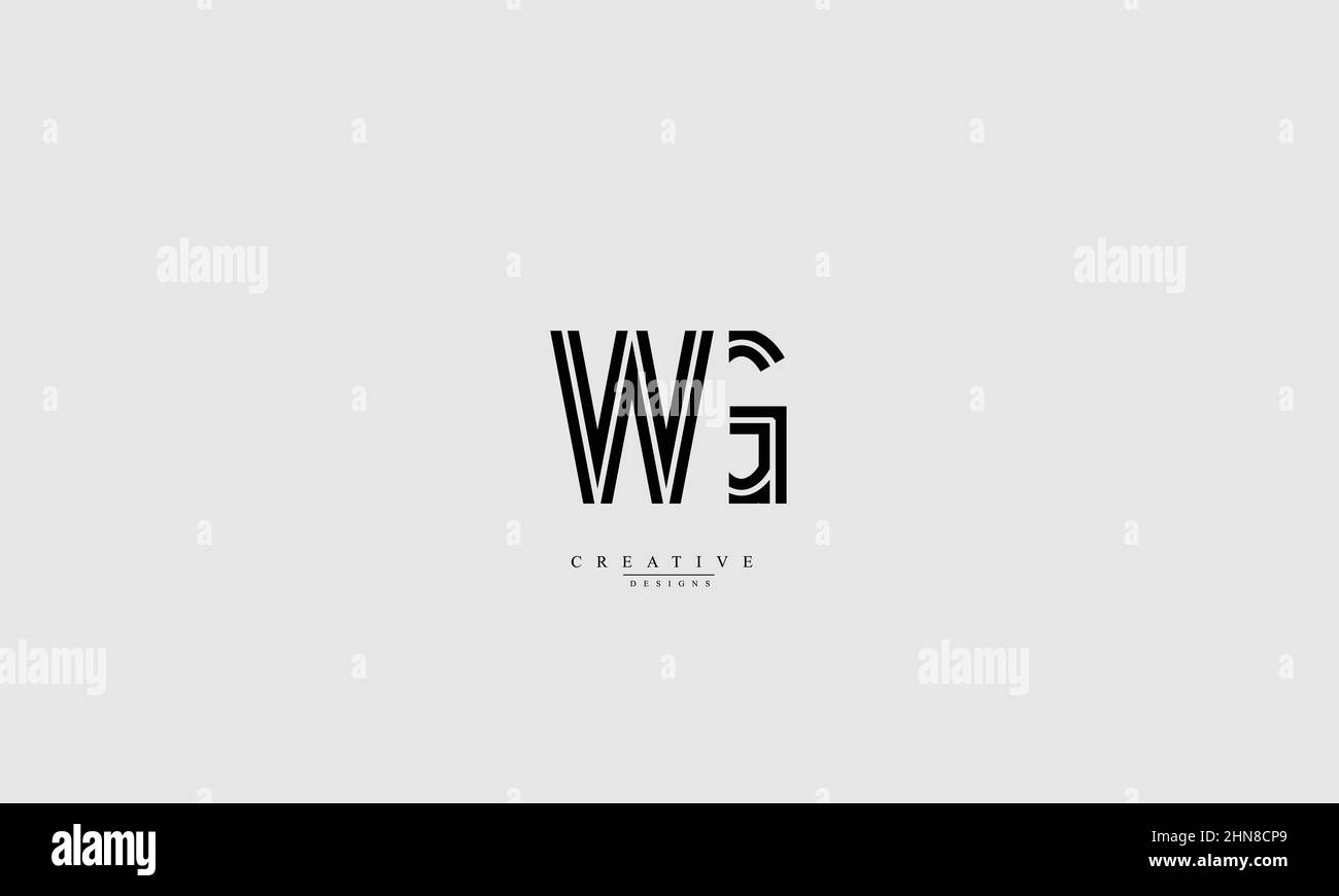 Alphabet letters Initials Monogram logo WG GW W G Stock Vector Image ...