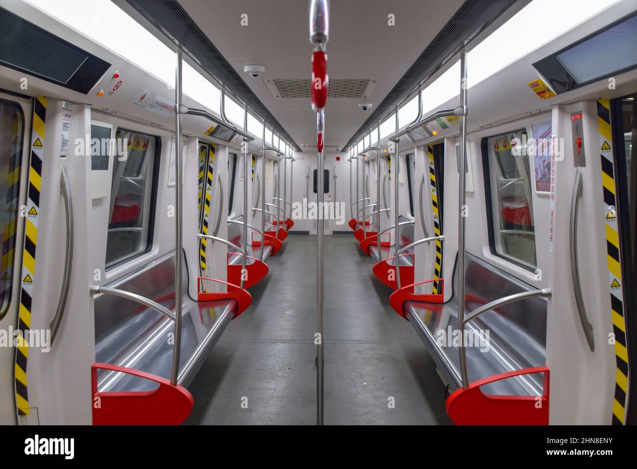 Foshan,China. DEC,30,2021 Foshan Metro Line2,It will run in a south ...