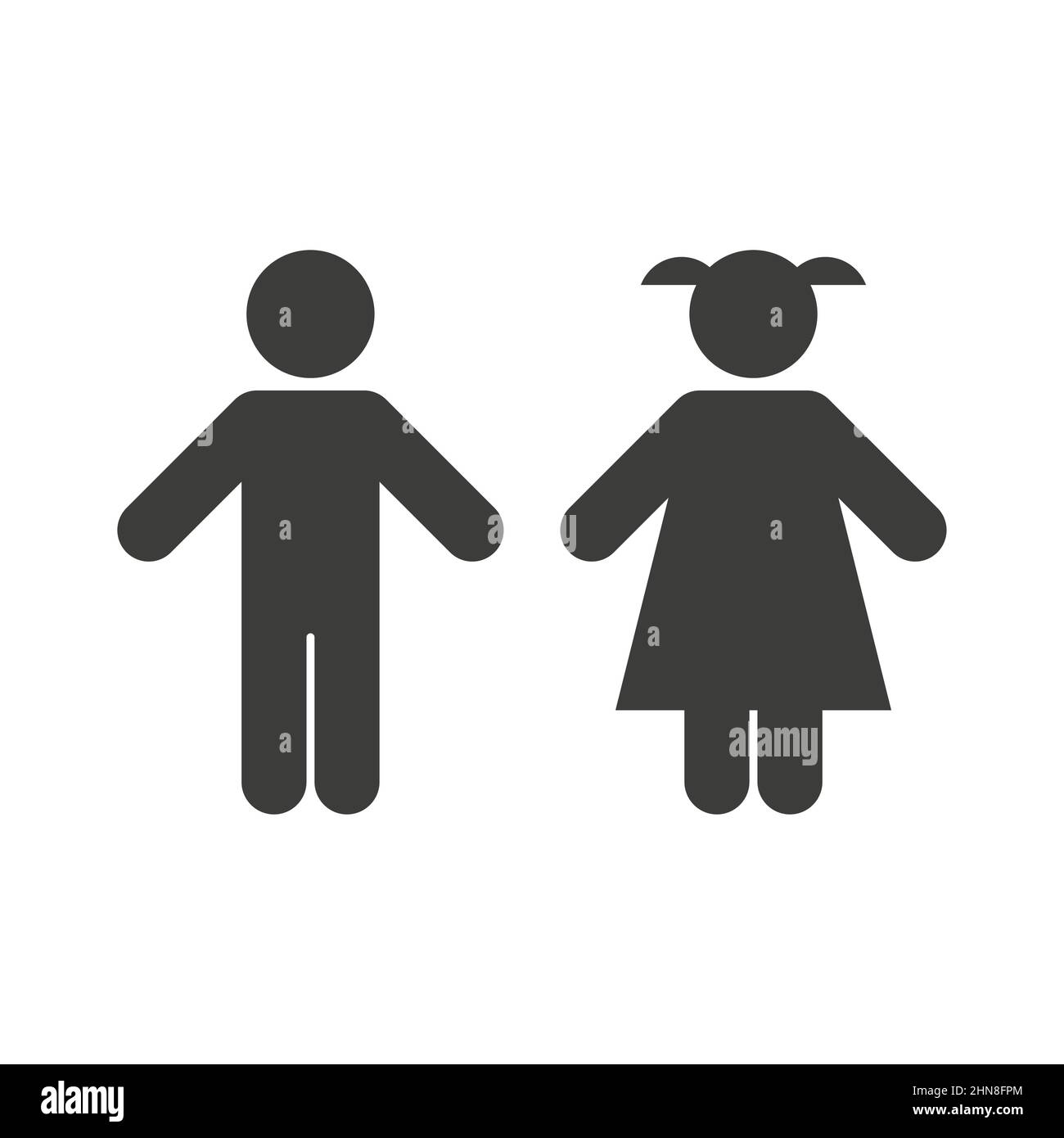 Children vector icon. Boy and girl sign Stock Vector Image & Art - Alamy