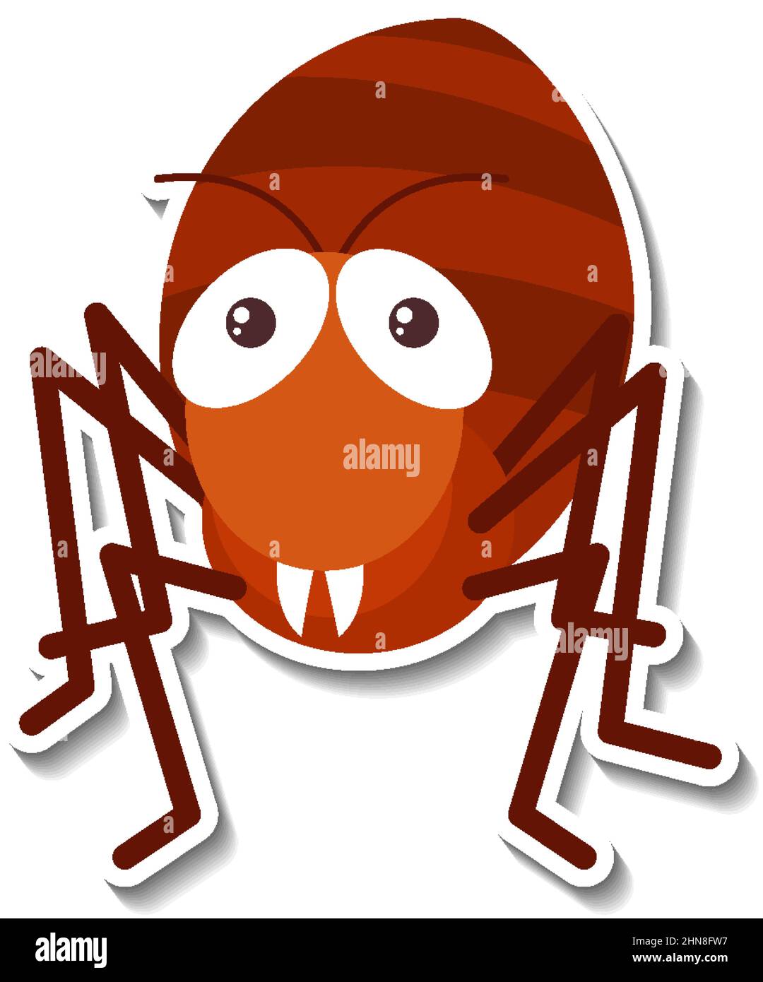 Cute ant animal cartoon sticker illustration Stock Vector Image & Art ...