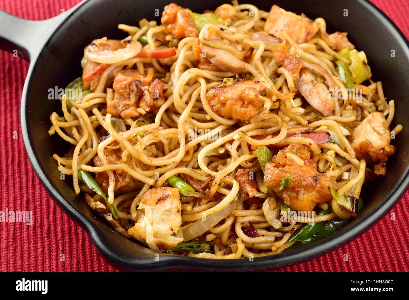 closeup of spicy chicken noodles Stock Photo - Alamy