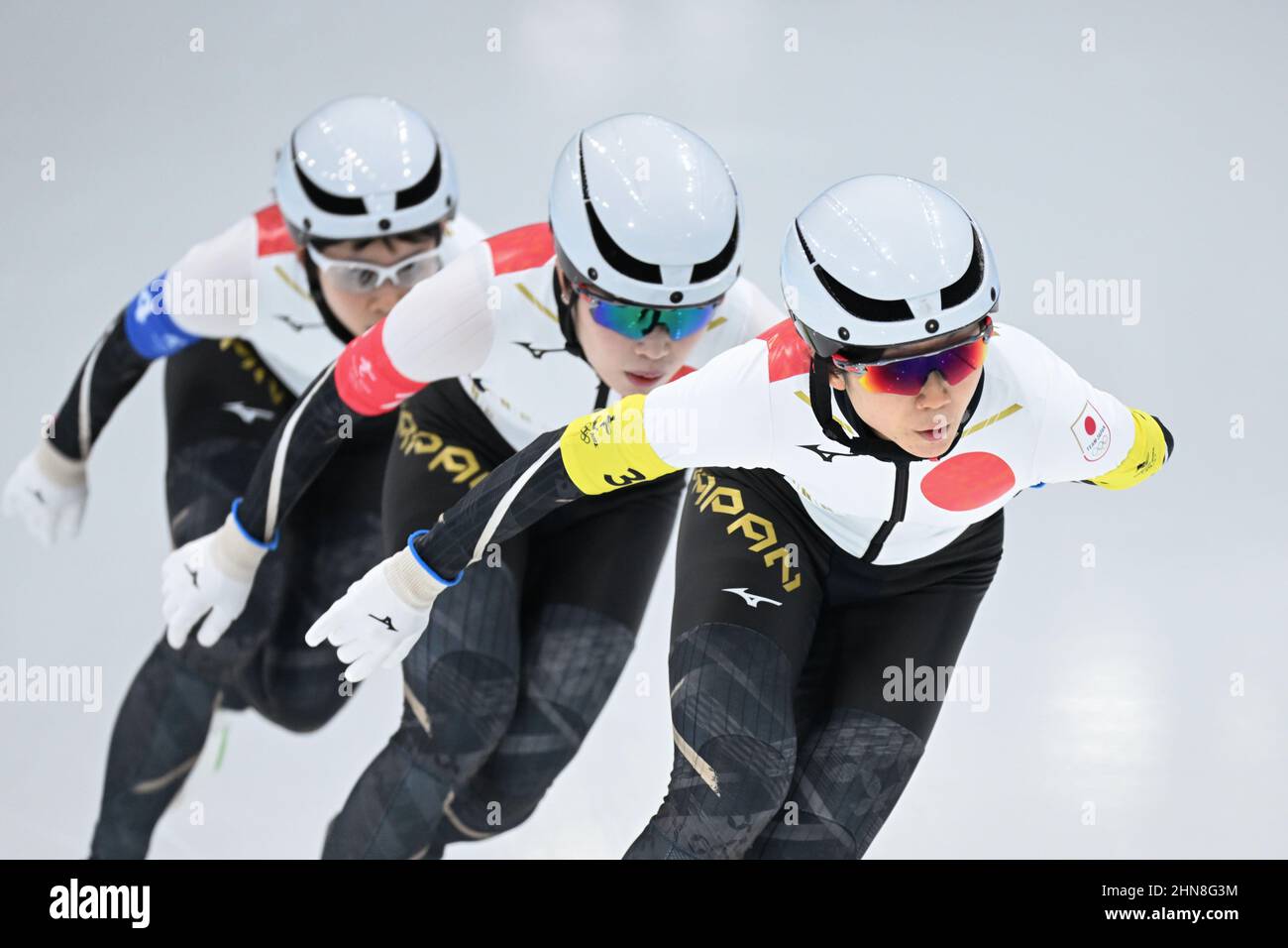 Beijing, China. 15th Feb, 2022. Athletes of Japan compete during the ...