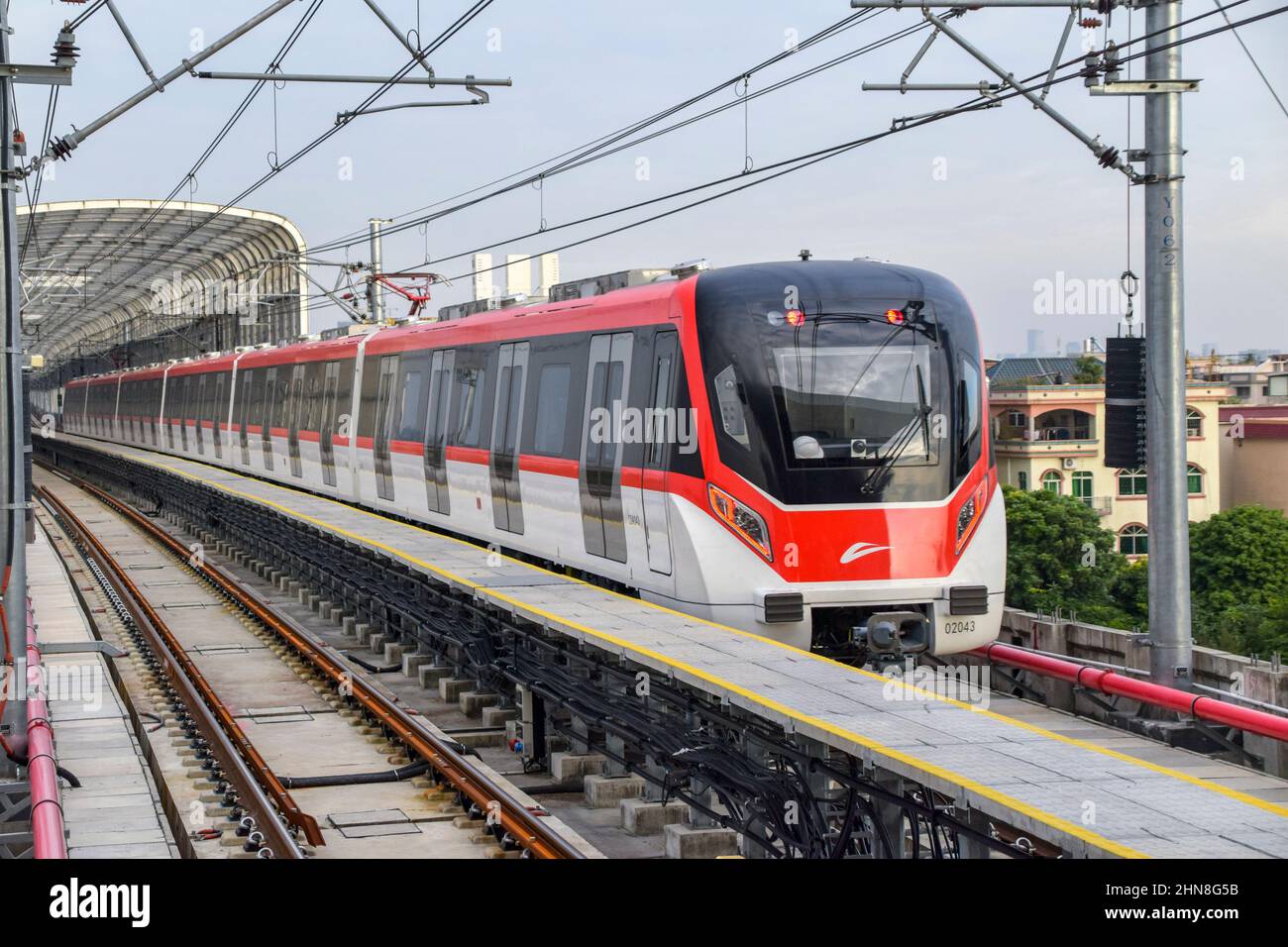 Foshan,China. DEC,30,2021 Foshan Metro Line2,It will run in a south ...