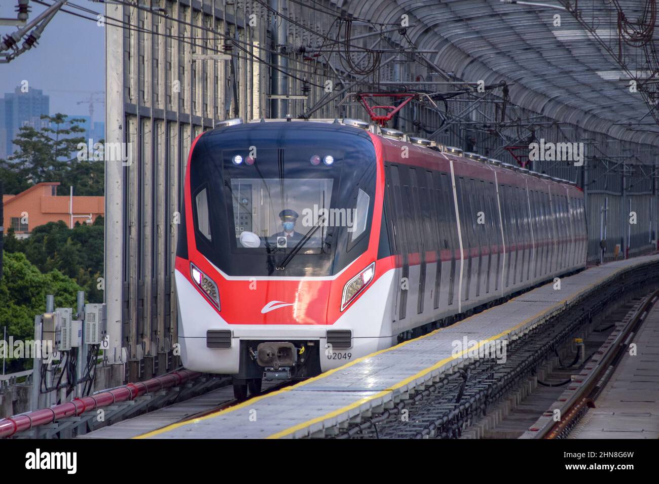 Foshan,China. DEC,30,2021 Foshan Metro Line2,It will run in a south ...