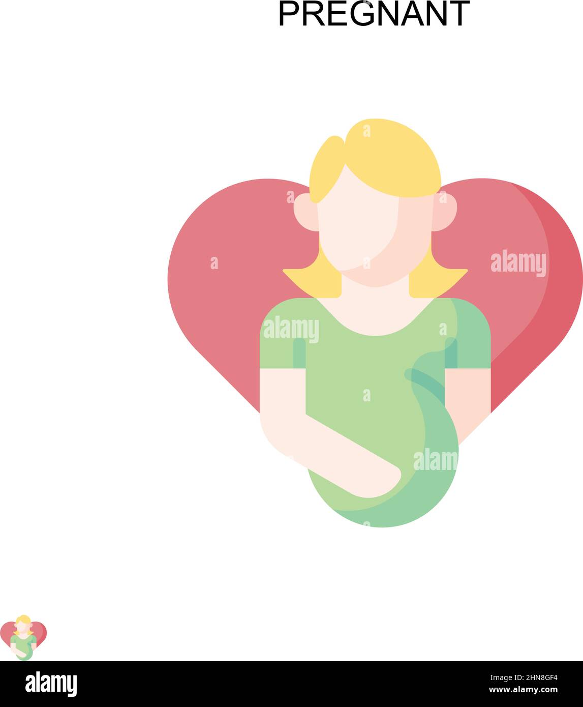 Pregnant Simple vector icon. Illustration symbol design template for ...