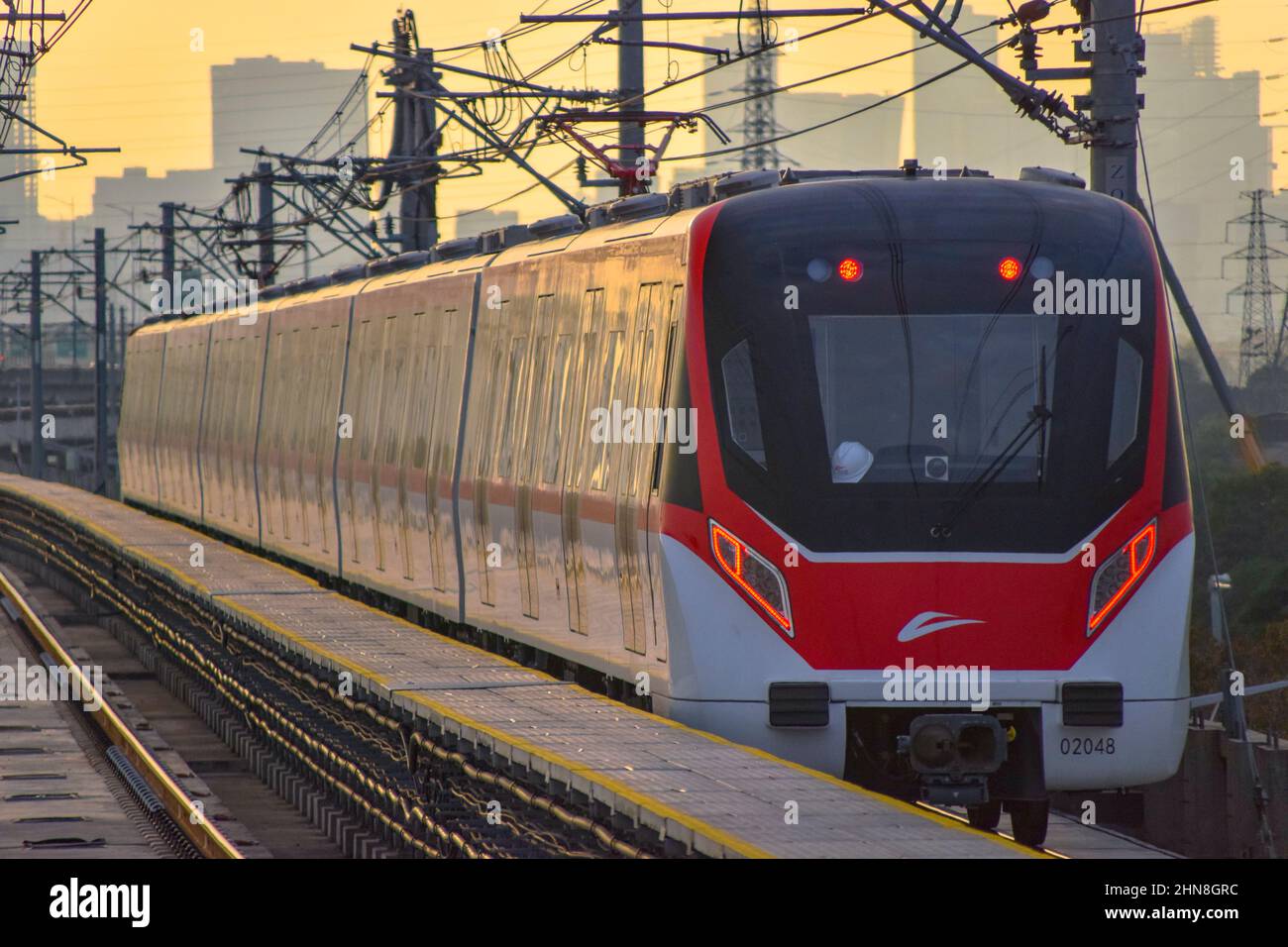 Foshan,China. DEC,30,2021 Foshan Metro Line2,It will run in a south ...