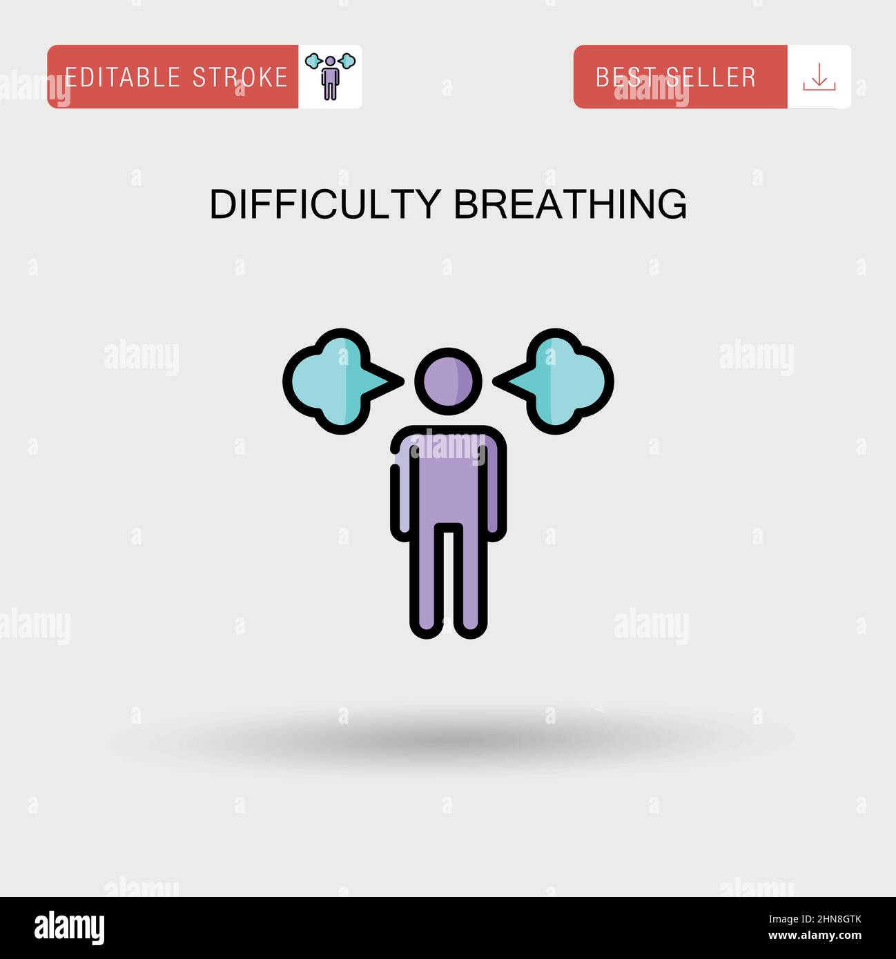 Trouble of breathing Stock Vector Images - Alamy