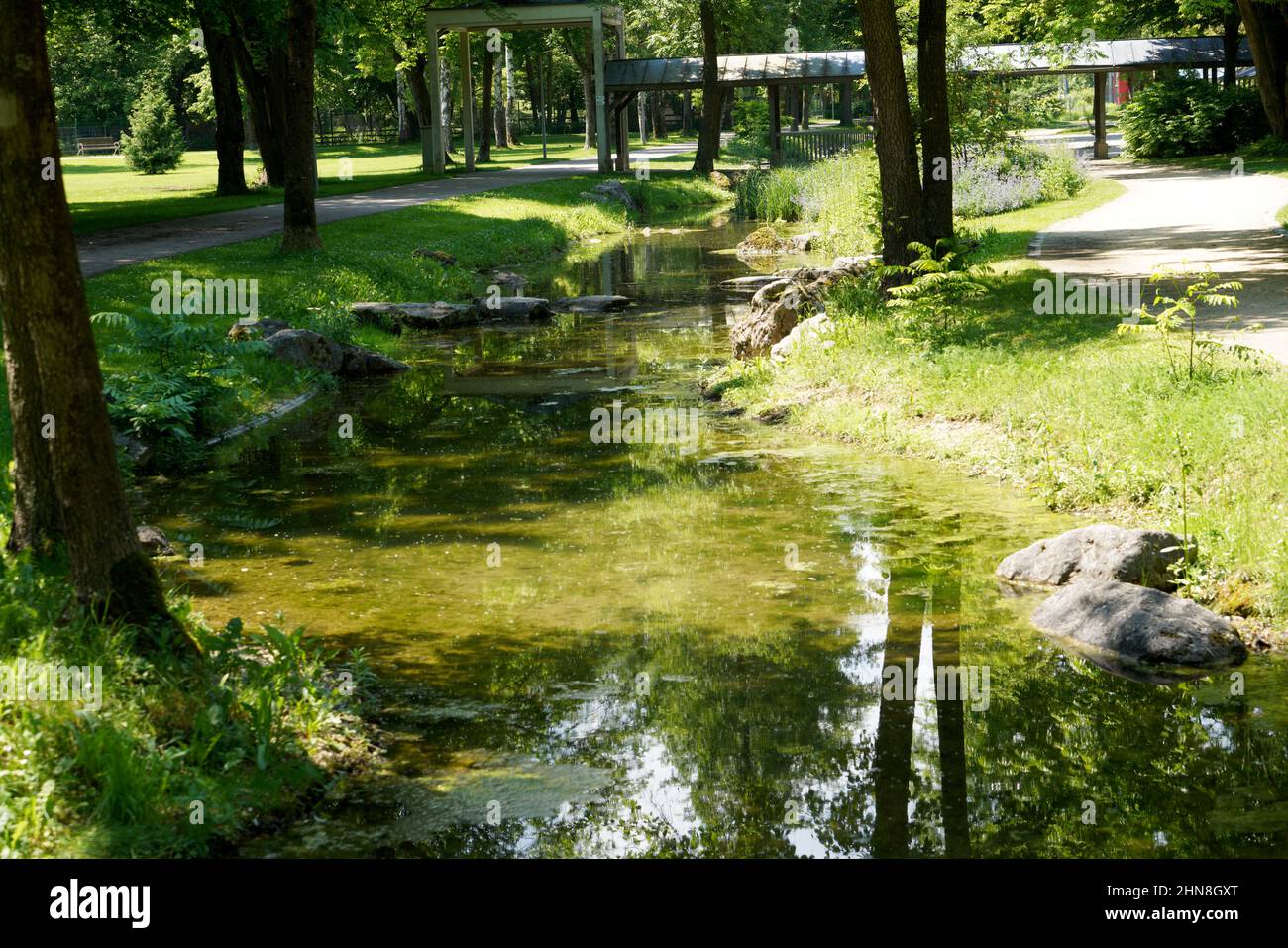 Well maintained park for recreation for all open in Germany Stock Photo ...