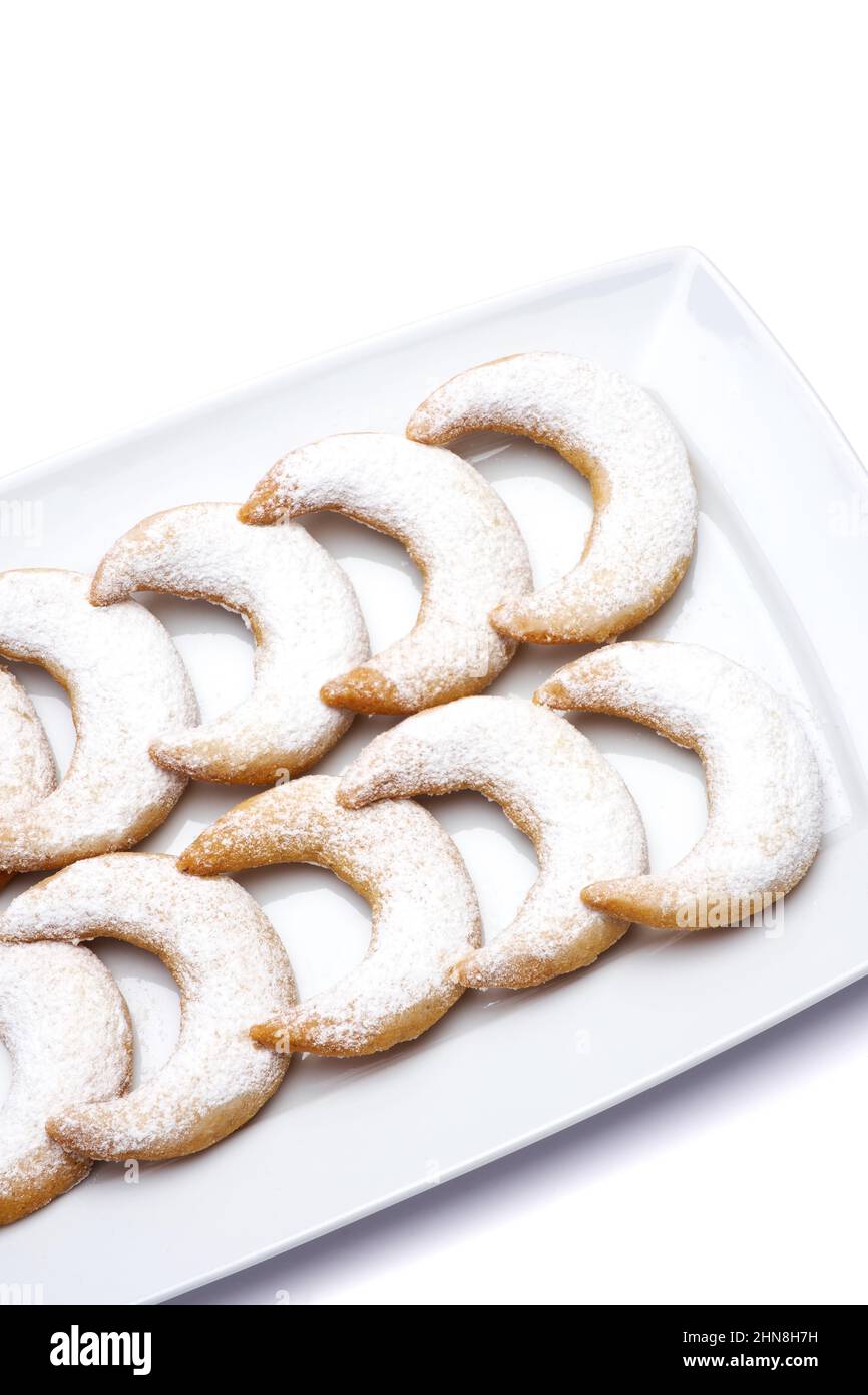 Traditional German or Austrian Vanillekipferl vanilla kipferl cookies ...