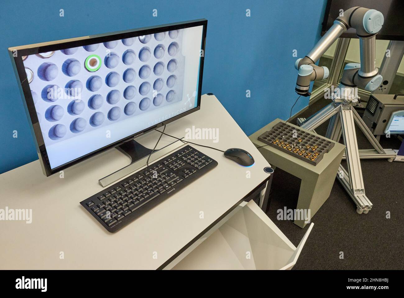 Hamburg, Germany. 08th Feb, 2022. Universal Robots' URSe robot stands ...