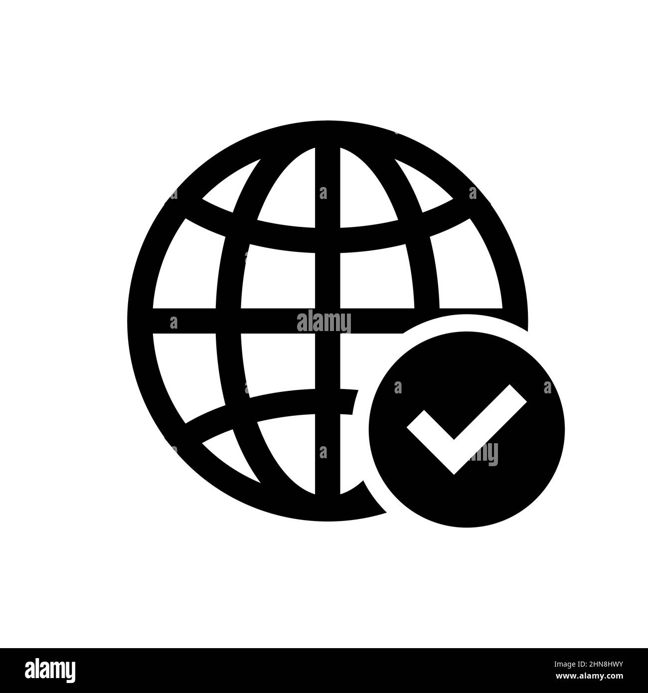 Global network icon. Cyber security. Vector on isolated white ...