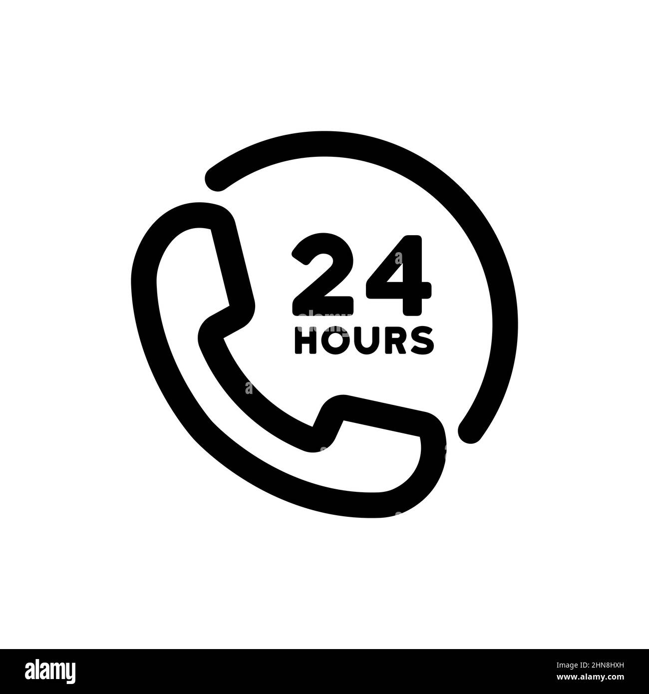 24 hours customer support service icon. Emergency service. Vector on ...