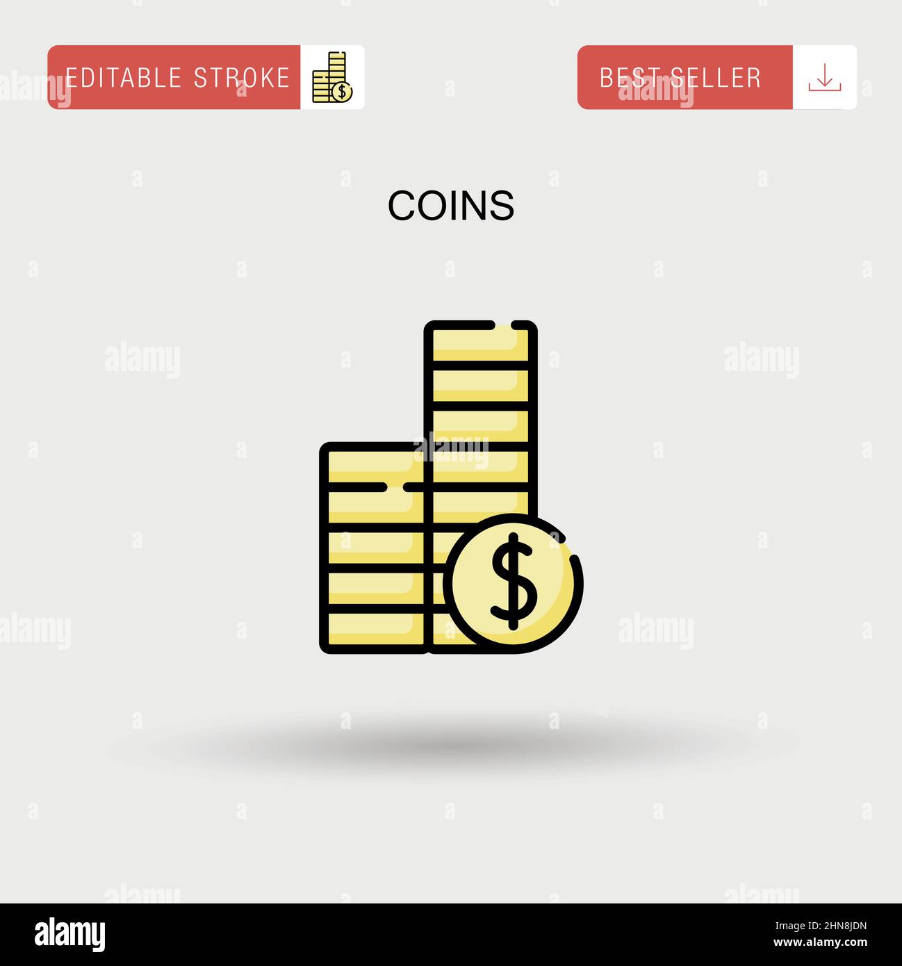 Coins Simple vector icon Stock Vector Image & Art - Alamy