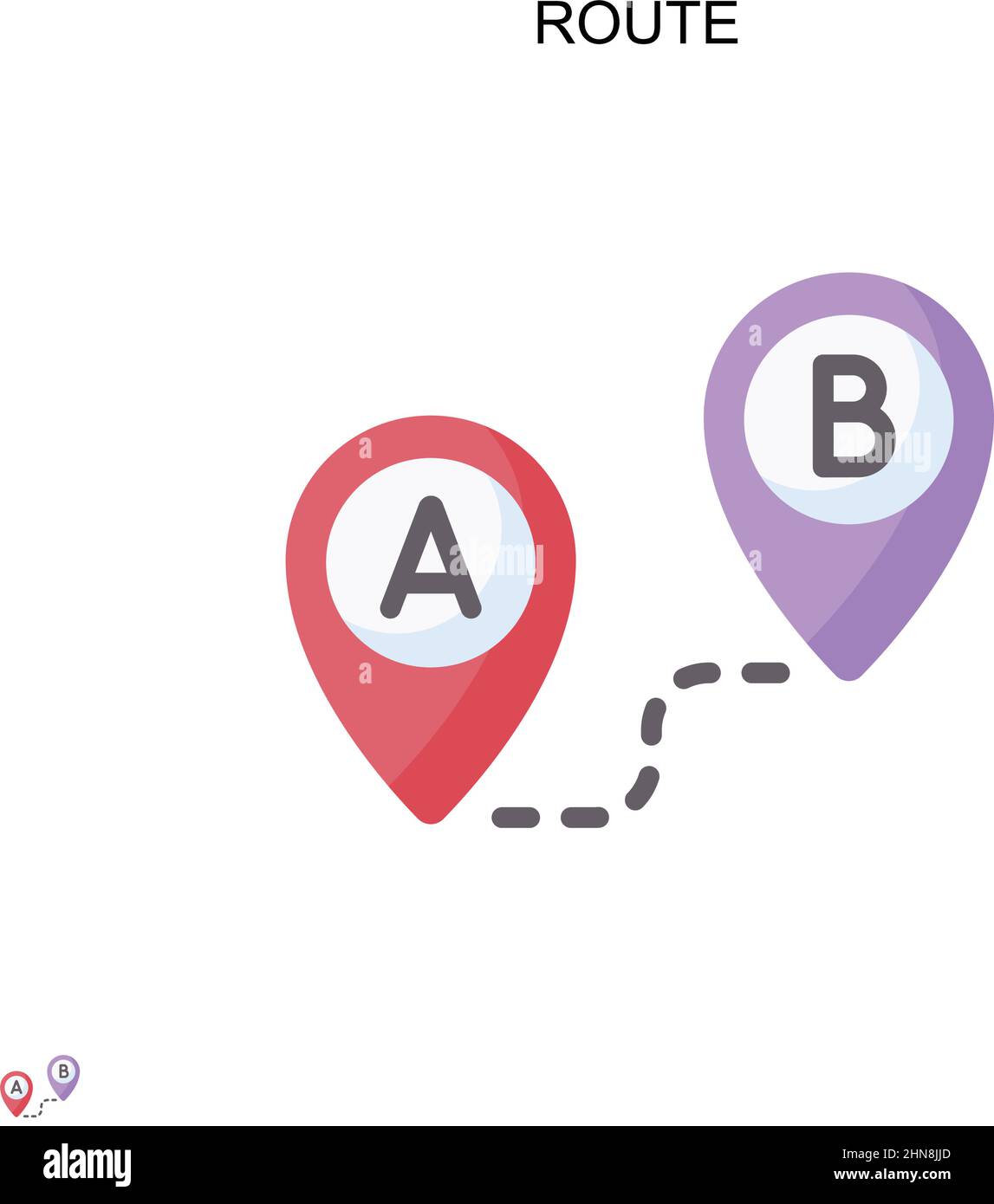 Route Simple vector icon. Illustration symbol design template for web ...