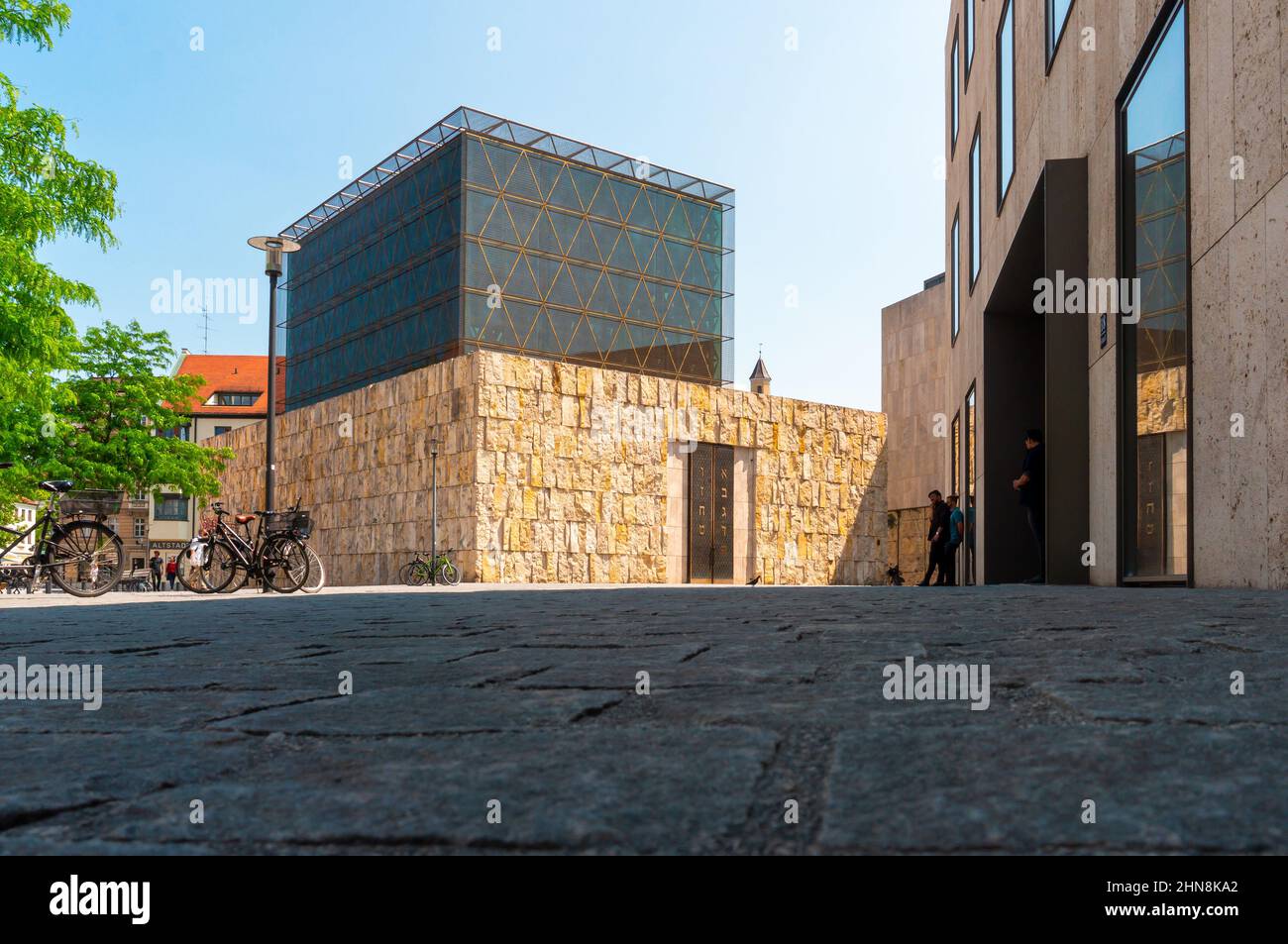 Ohel Jakob synagogue in Munich, Germany. The building is a cubic ...