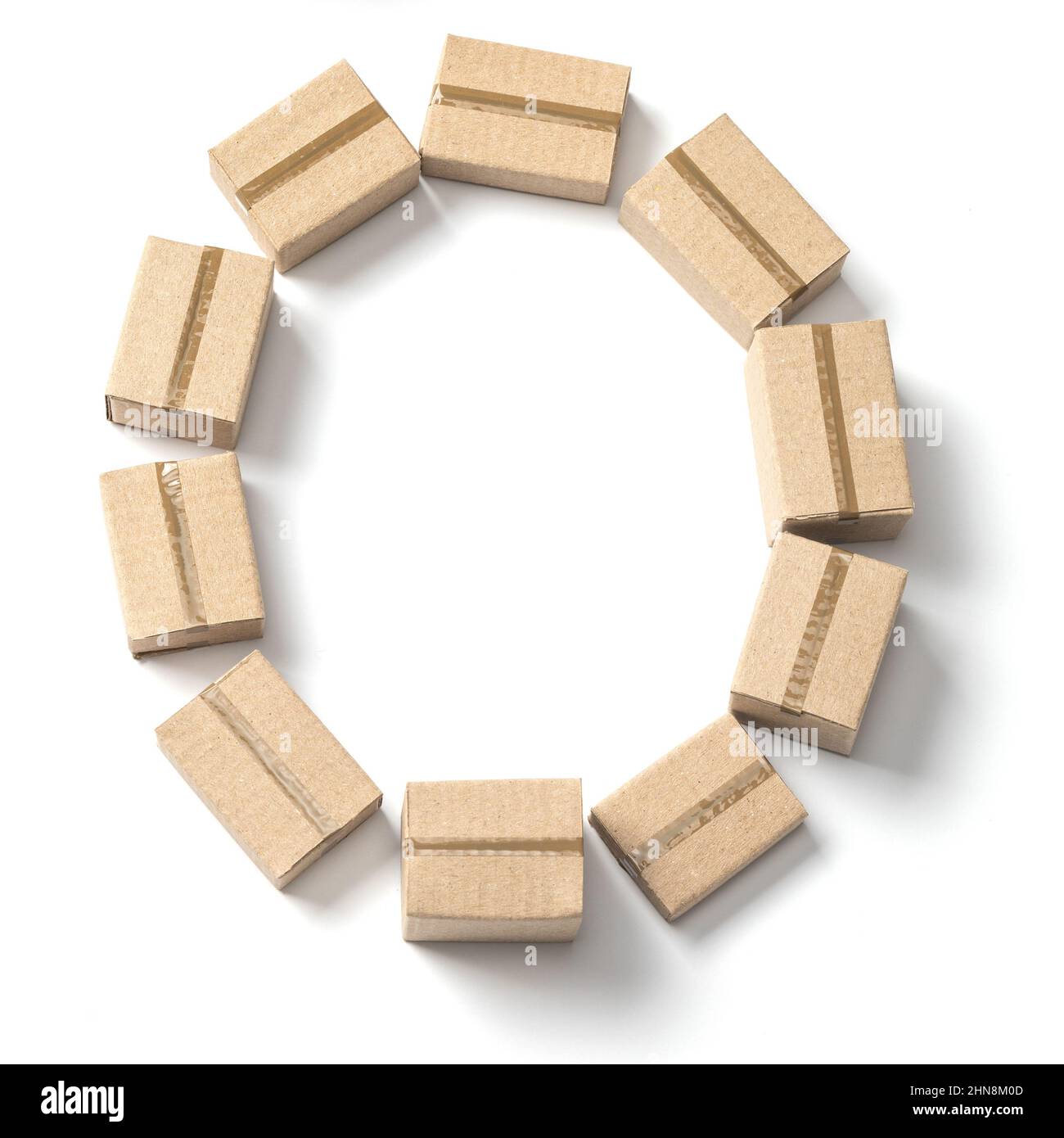 Letter O. Alphabet from cardboard boxes for delivery isolated on white ...
