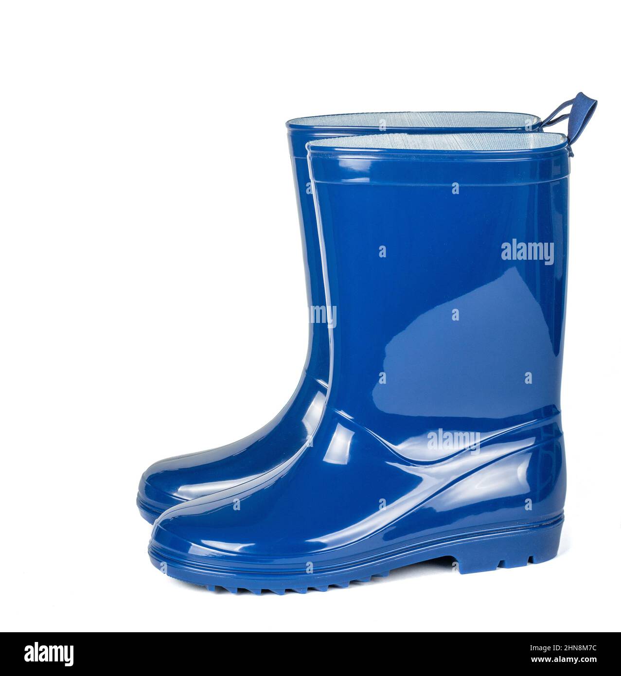 Blue rubber boots side view isolated on white background Stock Photo ...