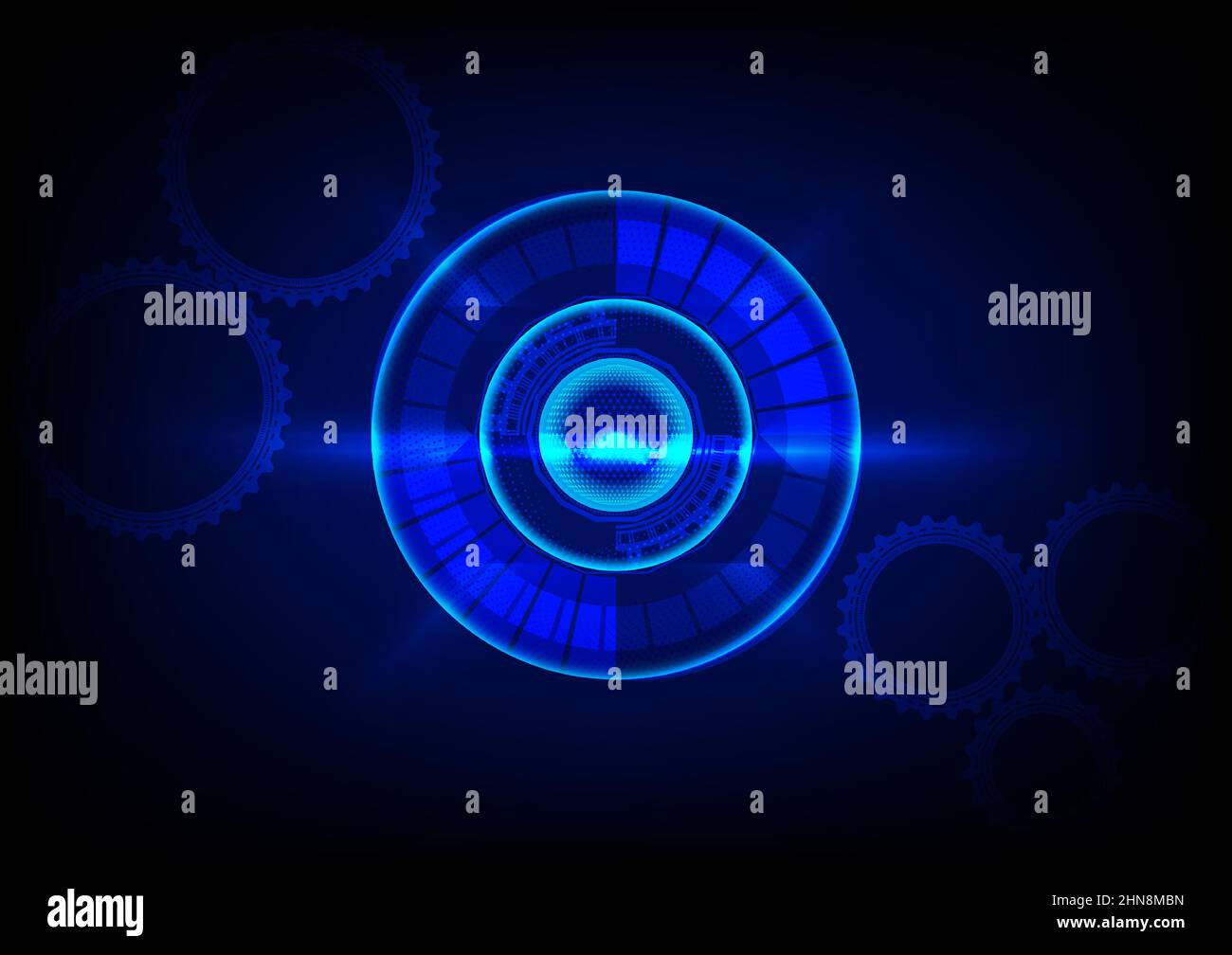 graphics design binary digit circle with style cog glow abstract ...