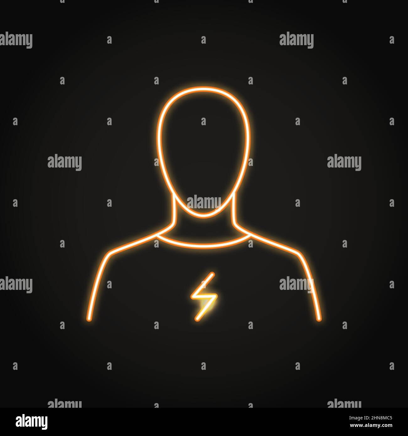 Neon chest pain icon in line style. Vector illustration Stock Vector ...