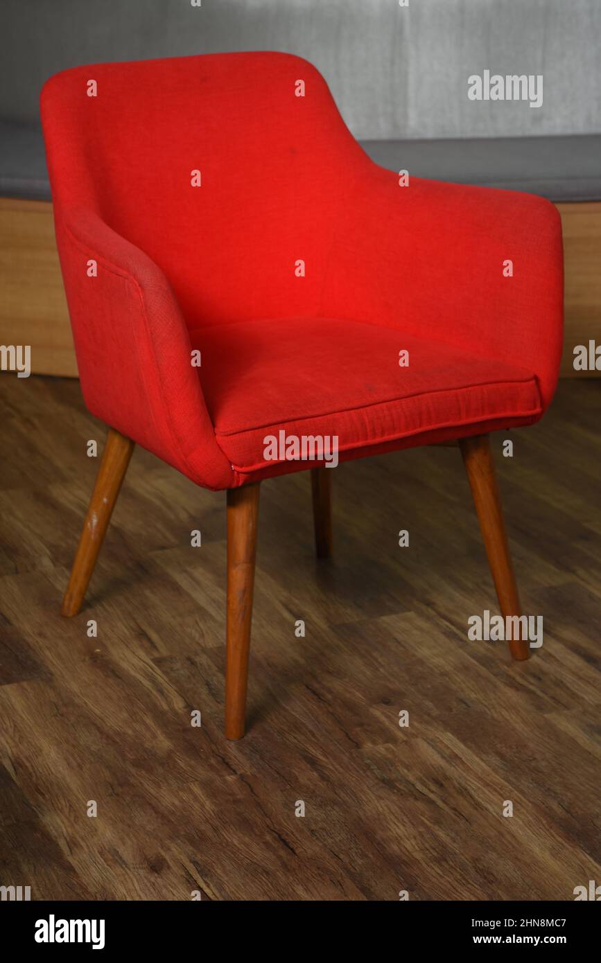 ergonomic, modern and comfortable contemporary chair. Red Chair Stock ...