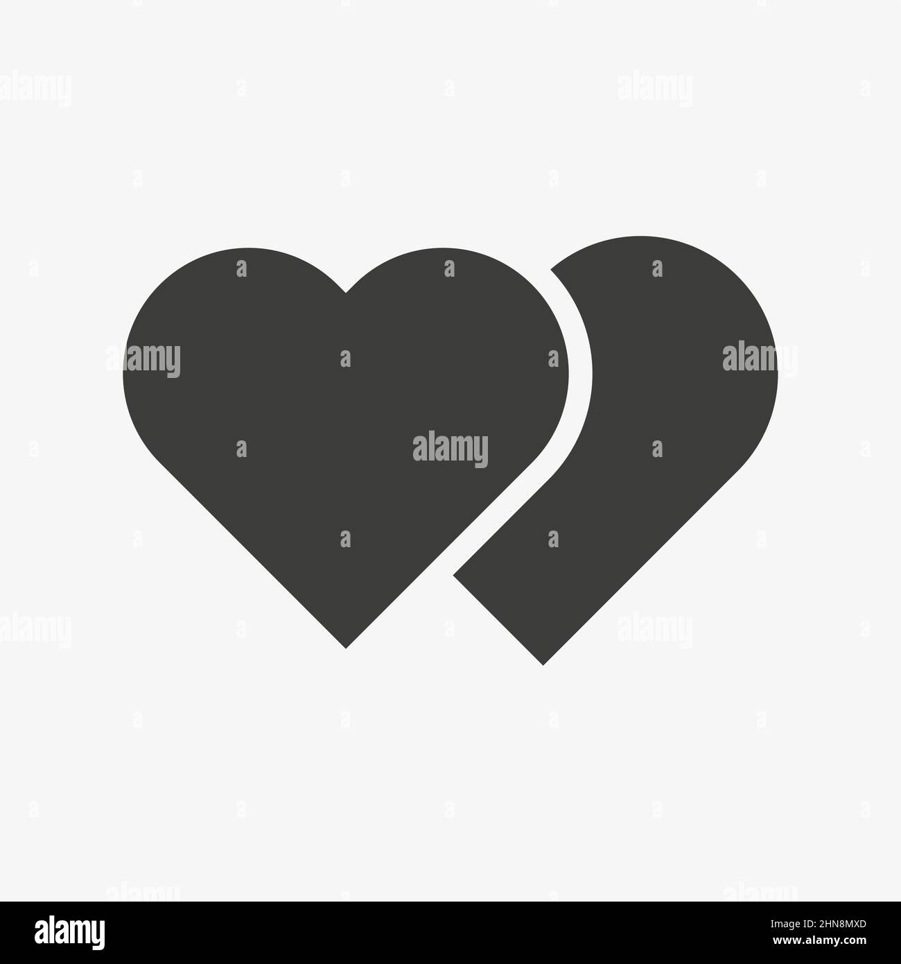Icon two happy hearts hi-res stock photography and images - Alamy