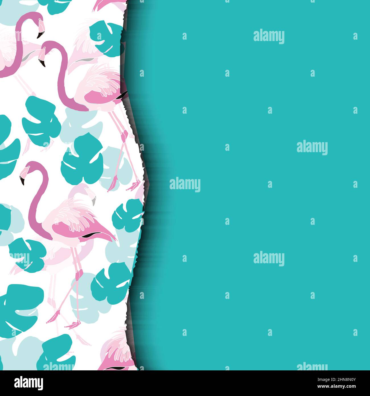 Teal and Pink Tropical Flamingo Background Banner Design Stock Vector ...