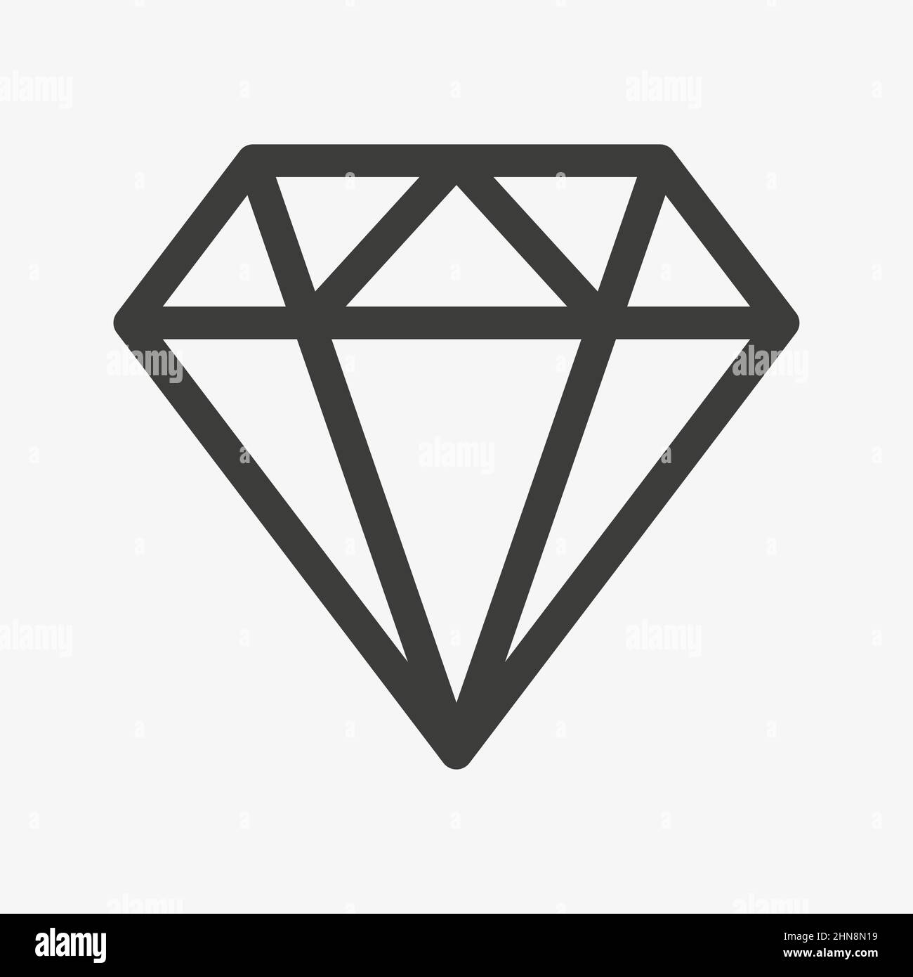 Diamond vector icon isolated on white background Stock Vector Image ...
