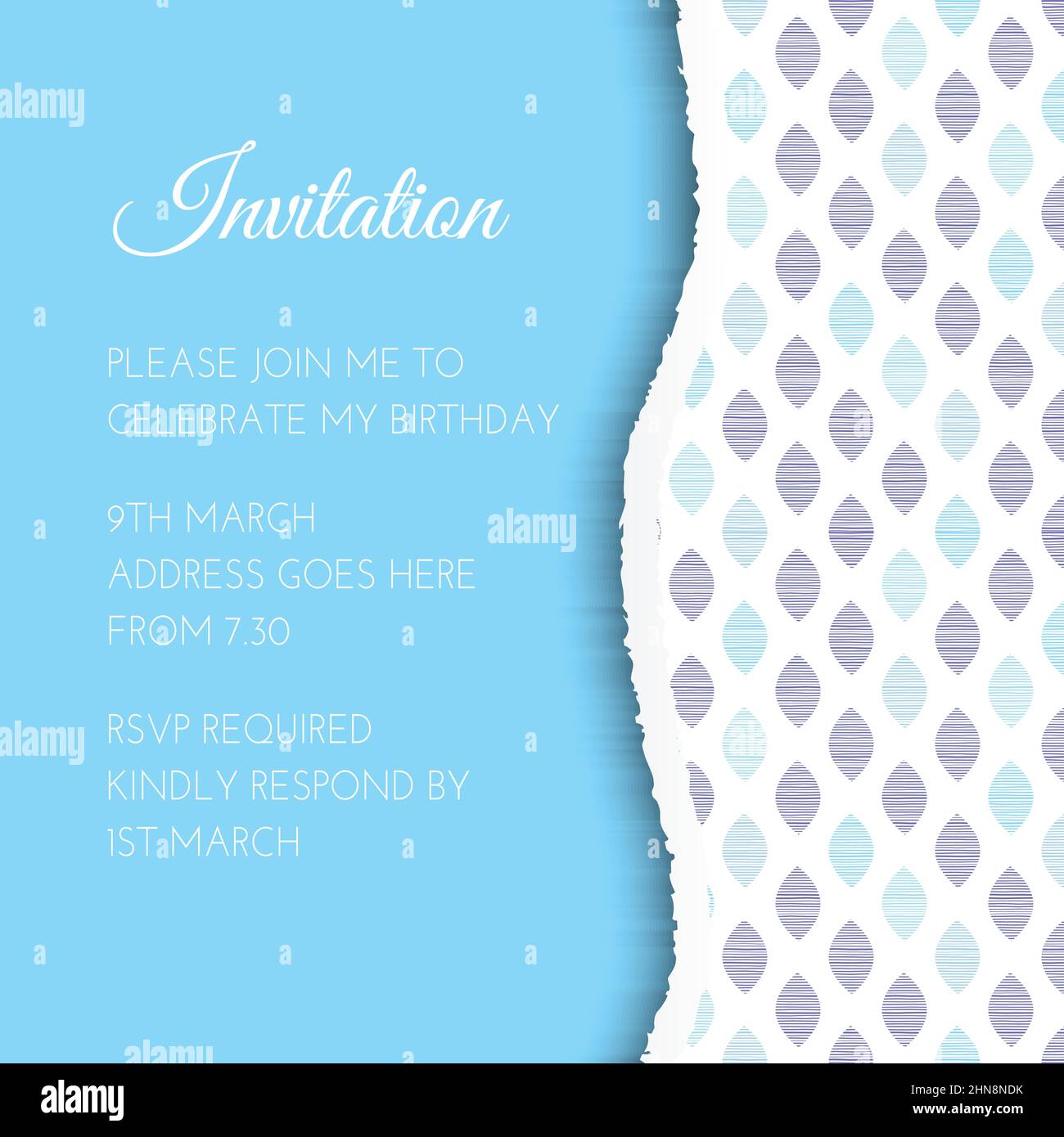 Light Blue Invitation Design in Modern Abstract Style Stock Vector ...