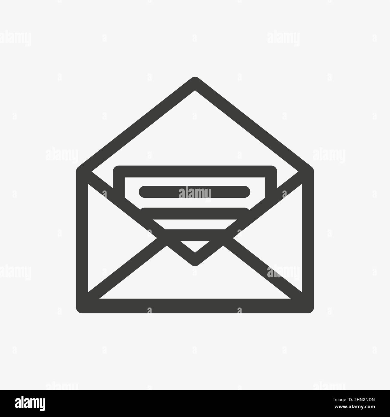 Opened envelope with a letter inside vector icon Stock Vector Image ...
