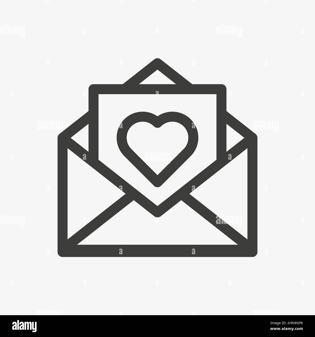 Love letter vector icon. Letter with heart sign Stock Vector Image ...