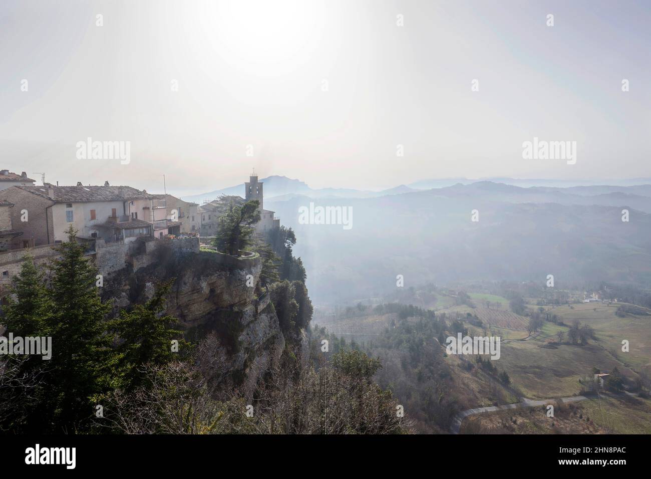 View from Montefalcone Appennino, Fog, Marche, Italy, Europe Stock ...