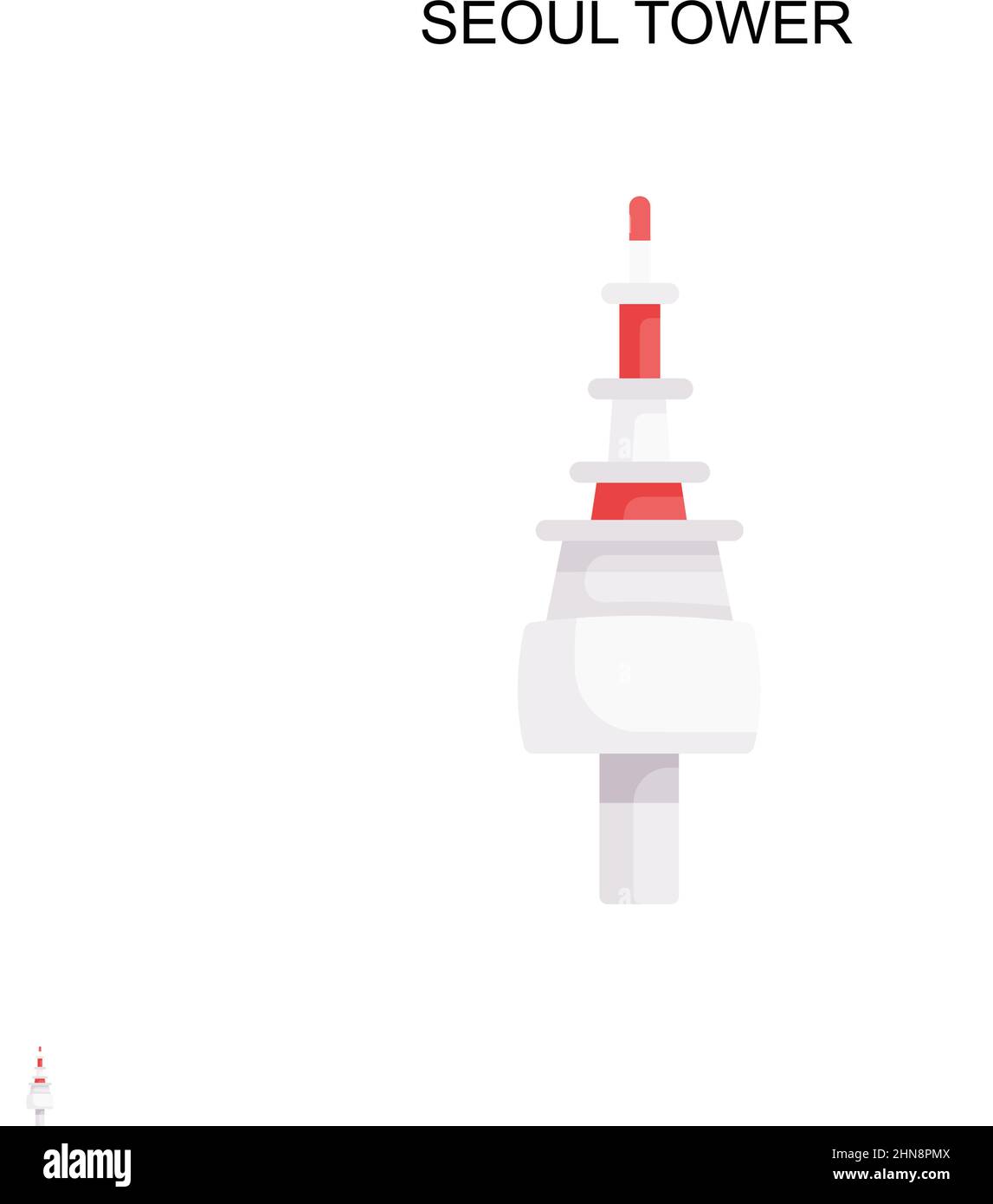Seoul tower Simple vector icon. Illustration symbol design template for ...