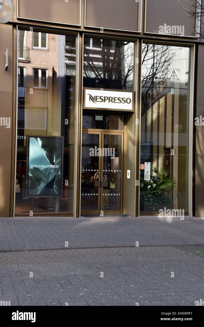 Cologne, Germany. 13th Feb, 2022. Entrance to the Nespresso Boutique in ...