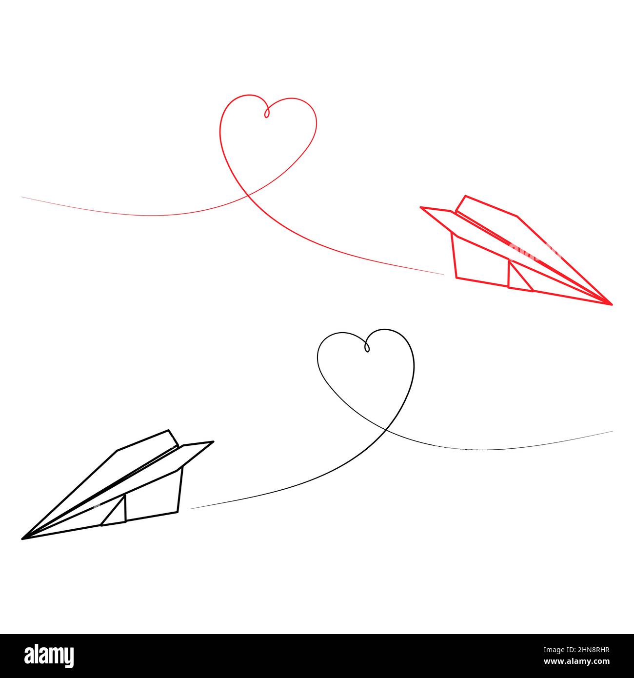 Paper Airplane Drawing Heart Flying Paper Plane Craft Art With Heart