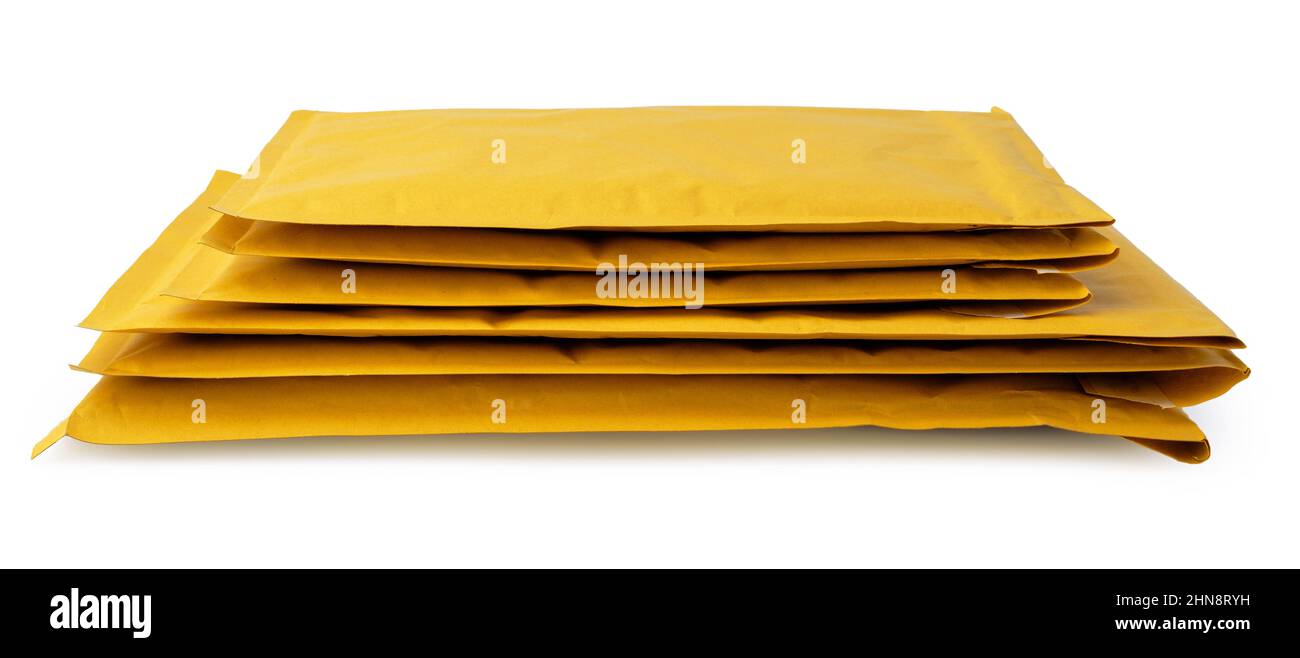 Thick envelope on a white background Stock Photo - Alamy