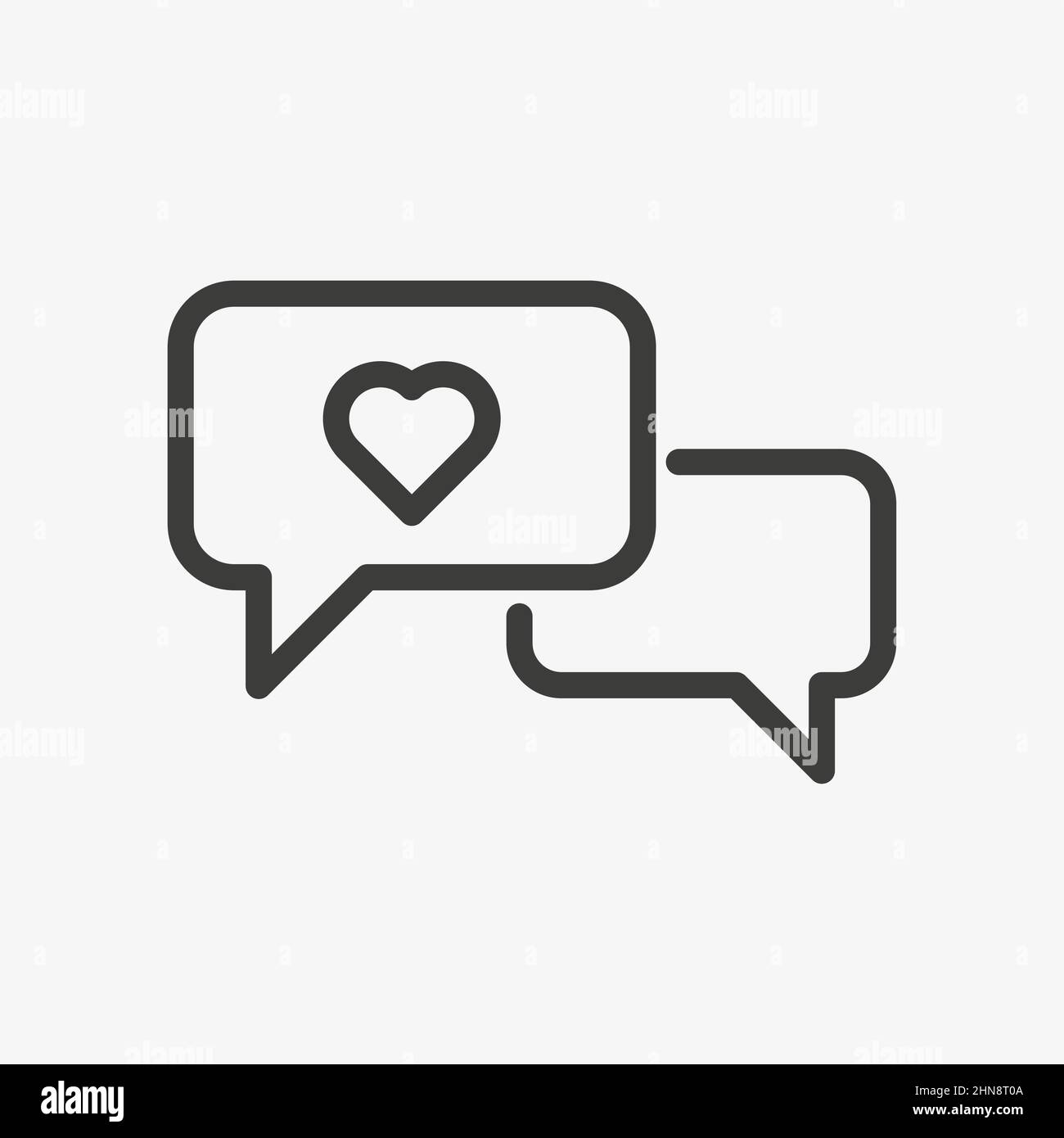 Two chat bubble heart Stock Vector Images - Alamy