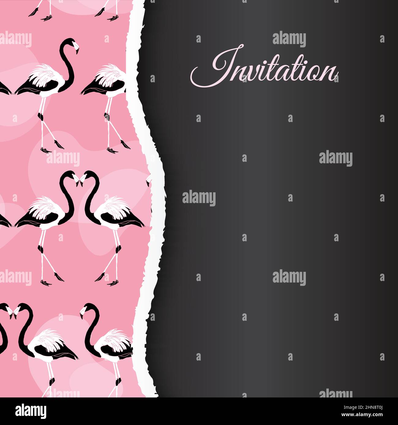 Pink and Black Flamingo Background Banner Design Stock Vector Image ...