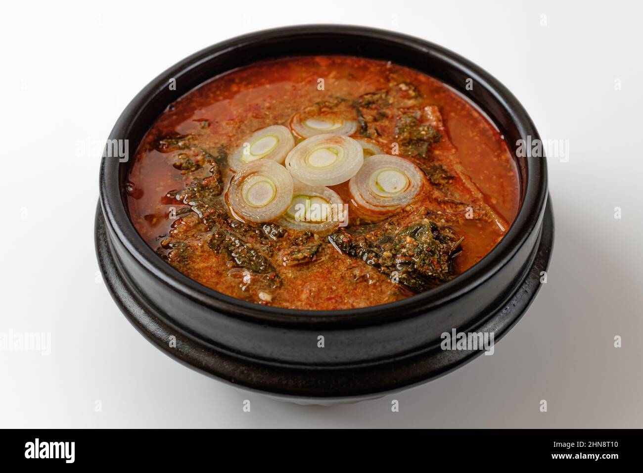 Eel soup on white background Stock Photo - Alamy