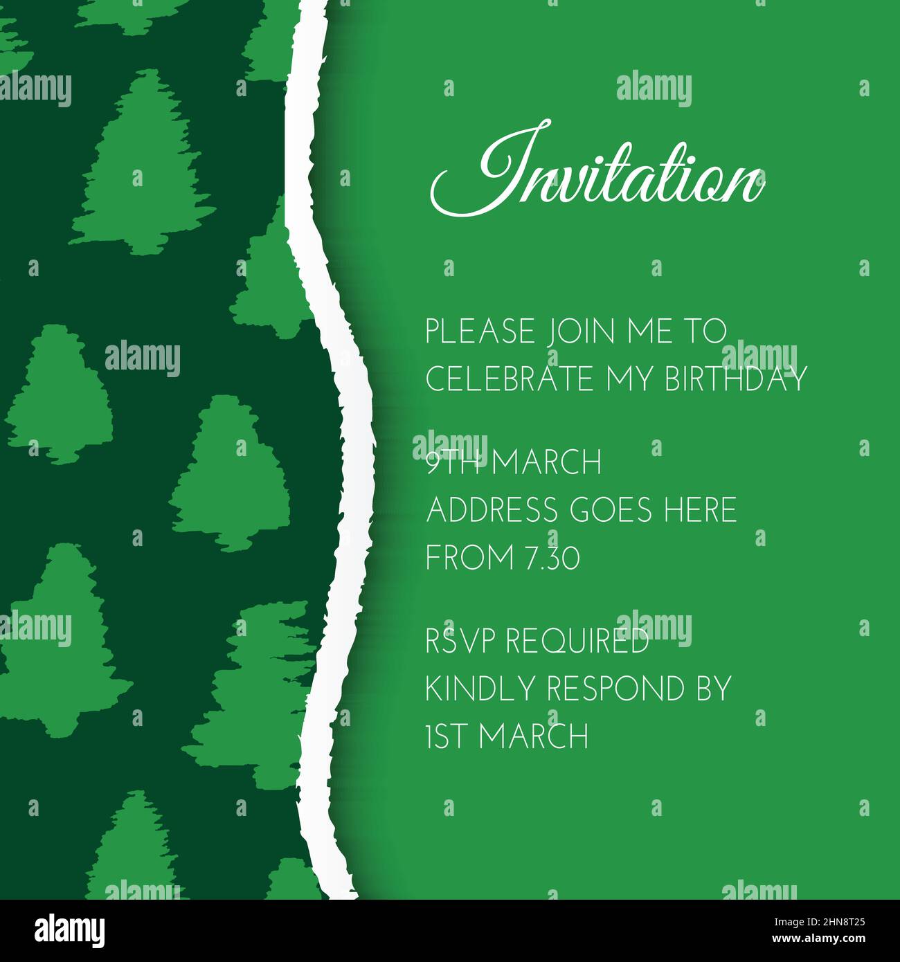 Green Pine Tree Invitation Design Stock Vector Image & Art - Alamy