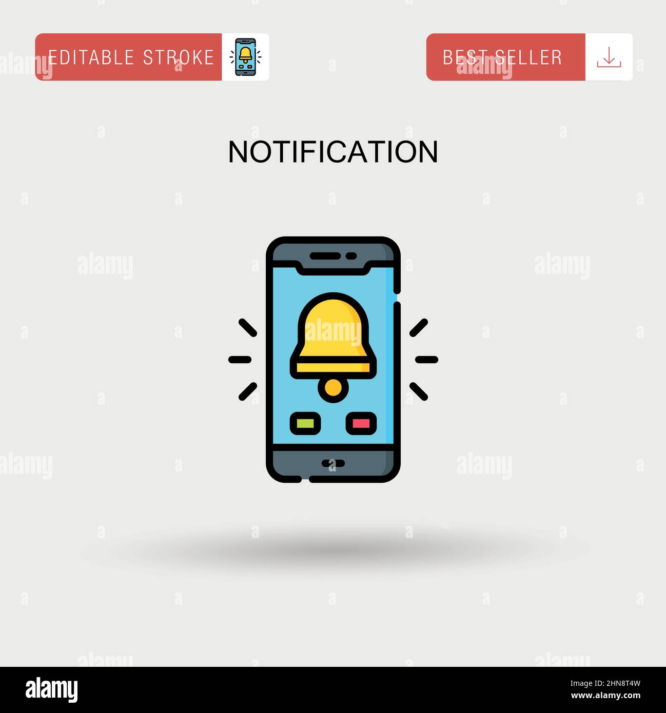 Notification Simple vector icon Stock Vector Image & Art - Alamy