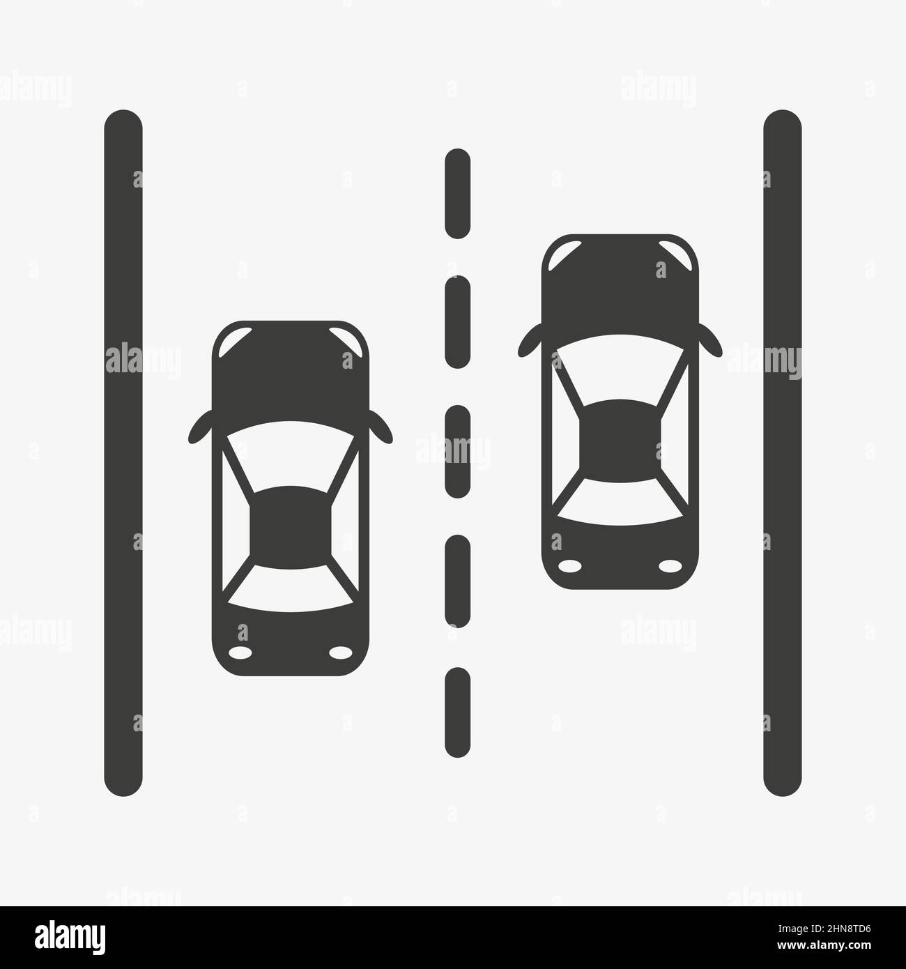 Top view cars on road vector icon. Traffic sign Stock Vector Image ...