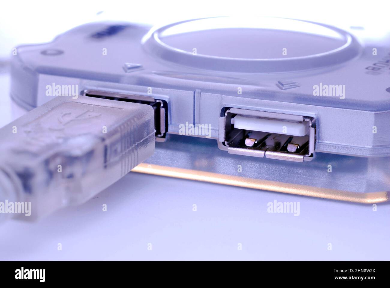 Macro shot of a USB plug as a symbol for computer, storage, memory etc ...