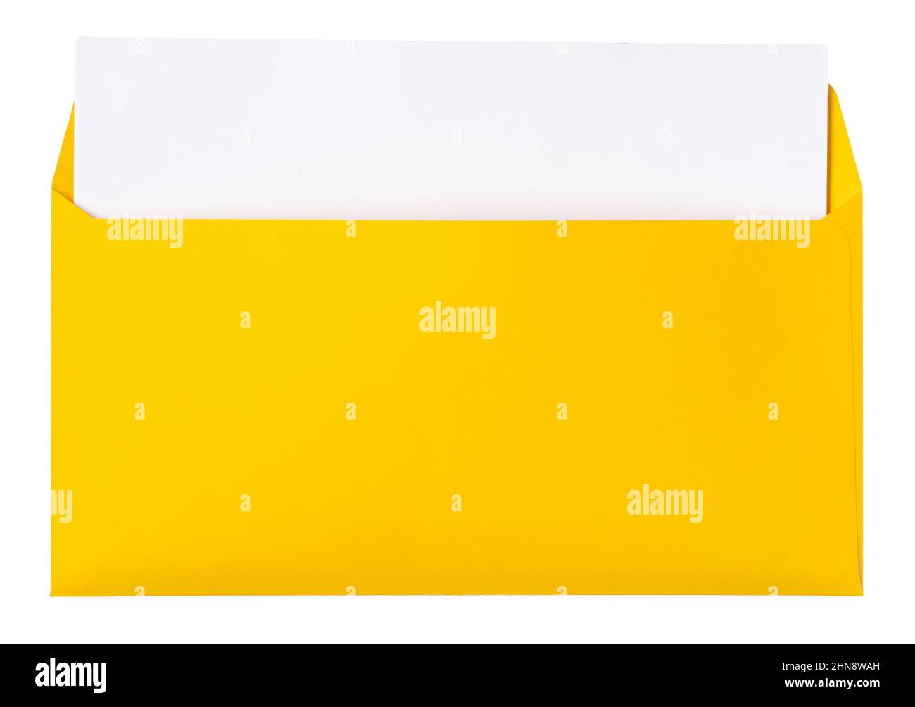 yellow envelope isolated on white background Stock Photo - Alamy