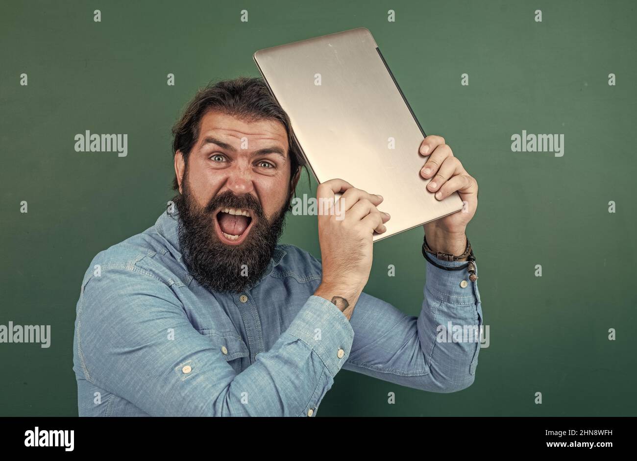 oh no. pass the exam. learning the subject. copy space. overworked man ...