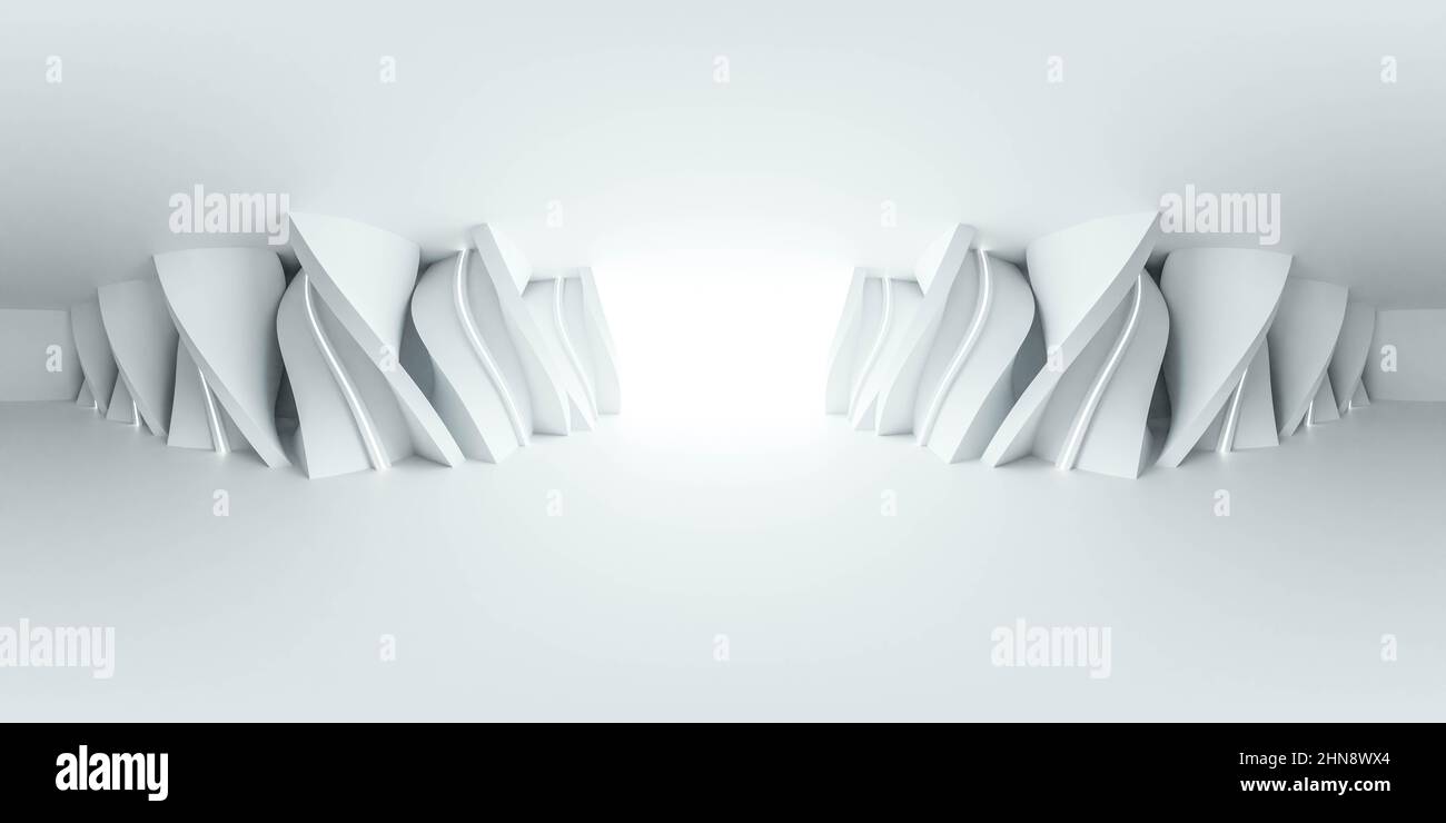 360 degree full panorama environment map of bright white abstract ...