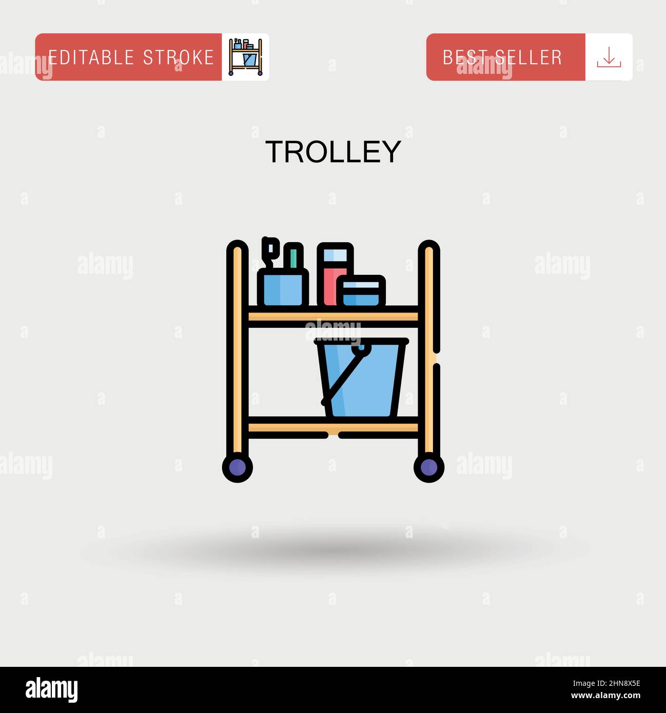 Full food trolley Stock Vector Images - Alamy