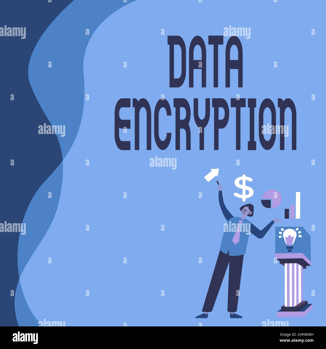Text Caption Presenting Data Encryption Business Concept Symmetrickey Algorithm For The