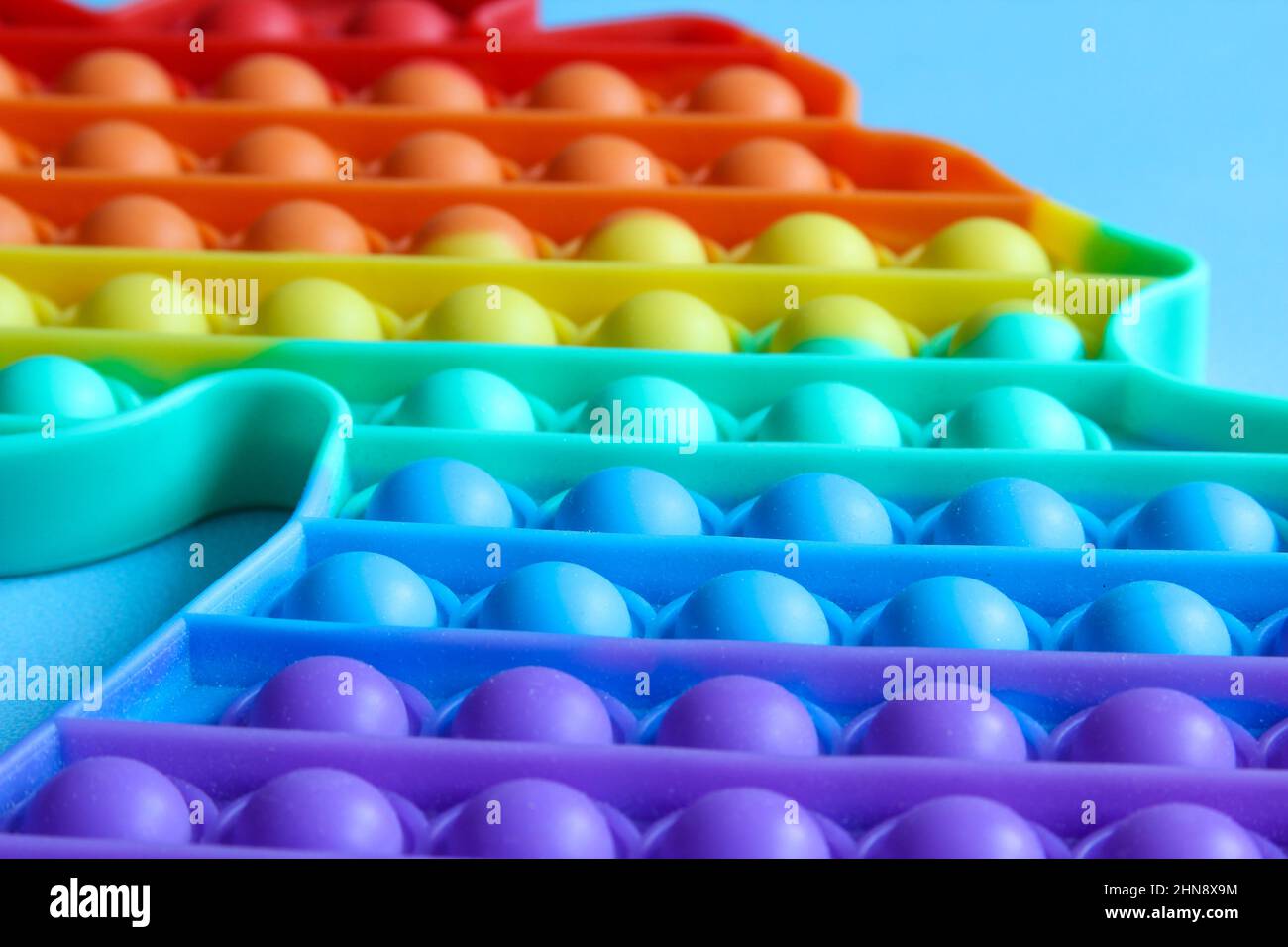 Pop it sensory toy from soft silicone bubbles. Stress and anxiety ...